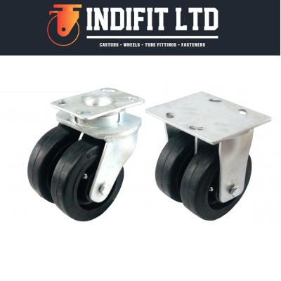 Heavy Duty Double Wheel Castors - UK Castor Specialists - Indifit Ltd